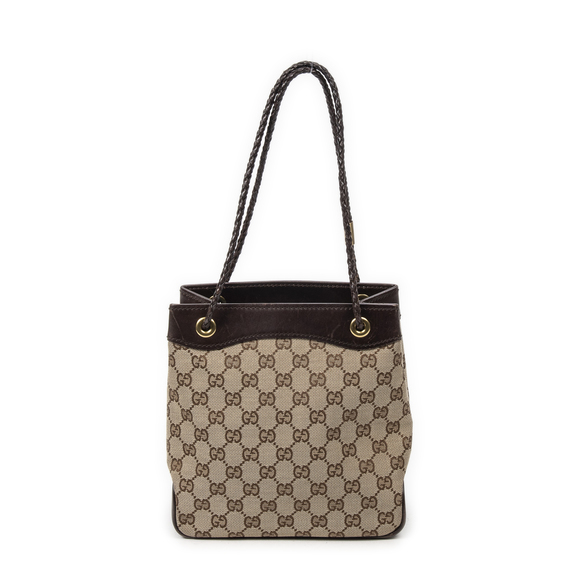 Gucci | Bags | Gucci Mini Bucket In Beigedark Brown Monogrammed Canvas ...